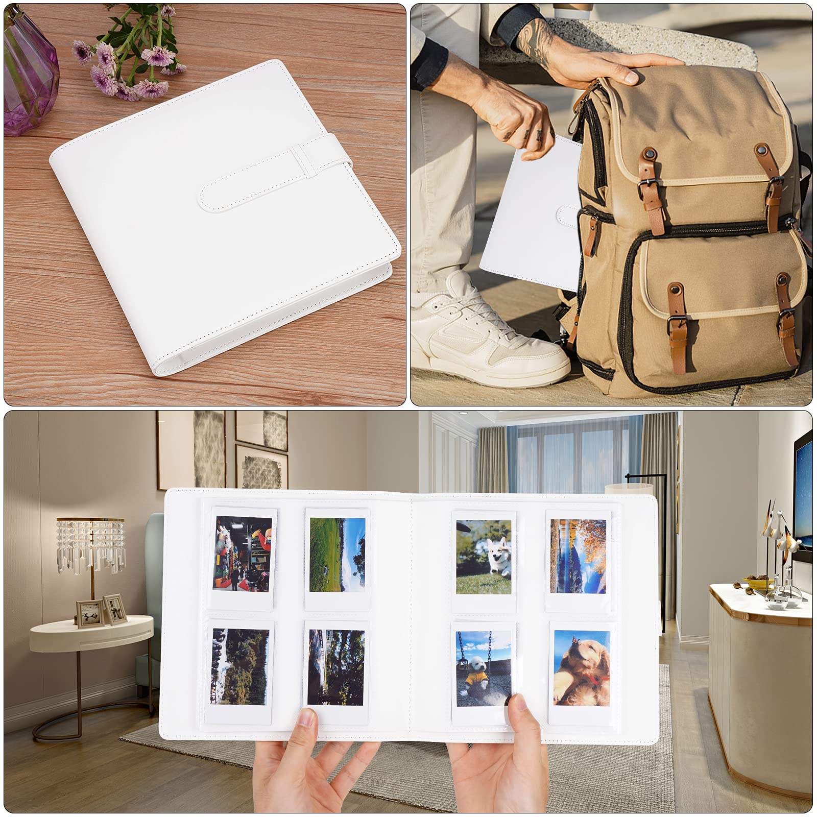 Ruibytree 256 Pockets Mini Photo Album - Fits for Fujifilm Instax Mini 12 Mini 11 Mini 9 Mini 8 Mini 40, Polaroid Snap PIC-300, Kodak Mini 3-Inch Film(white)