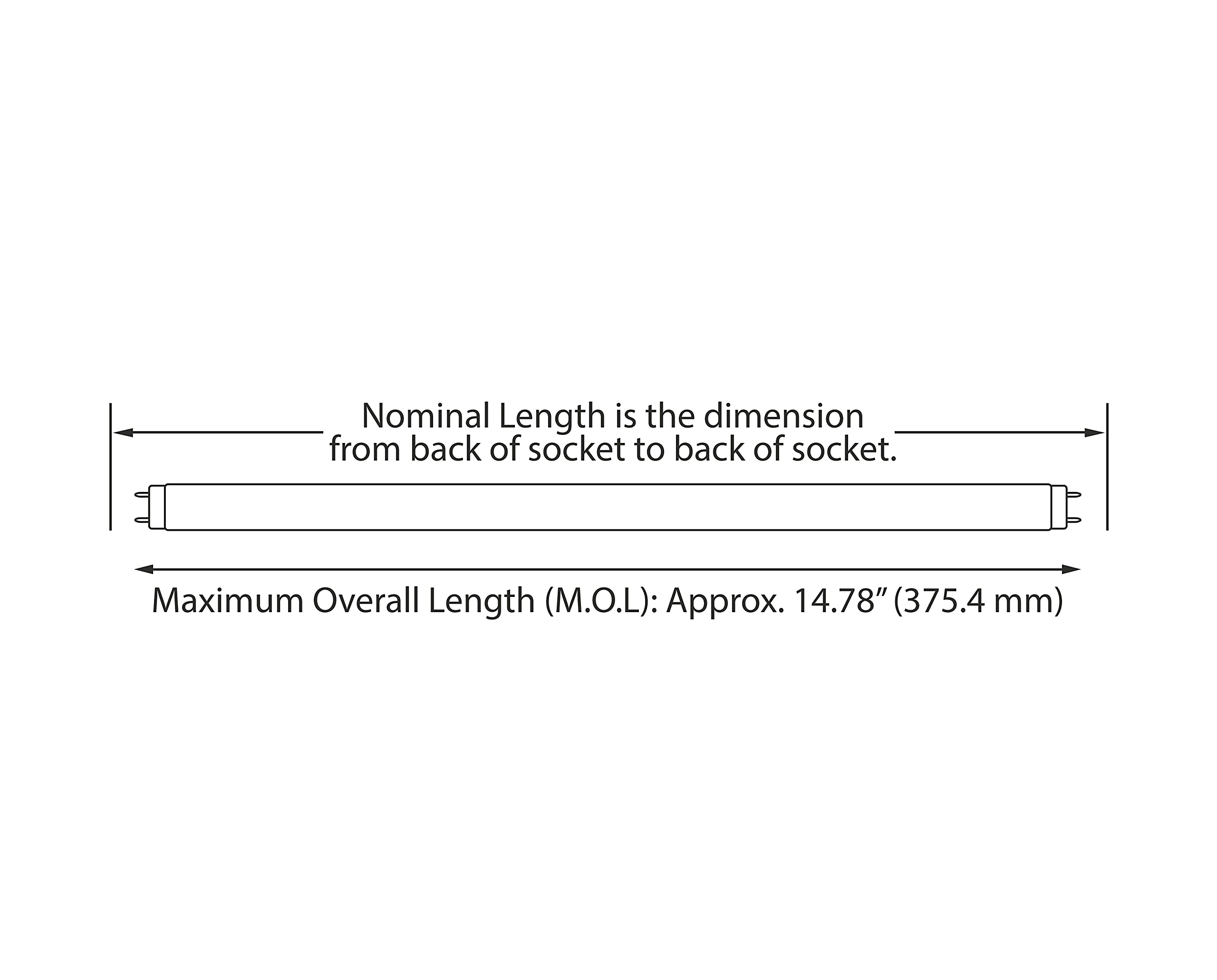NYLL - 15 Inch/ 15" Plug & Play LED Tube - Daylight (6000K) T8 LED Lamp Directly Relamp & Replace 14W Fluorescent Bulbs F14T12 and F14T8 (Without rewiring or Modification) - Ballast Required!