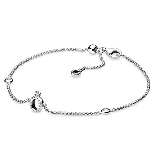 Pandora Jewelry Sparkling Crown O Cubic Zirconia Bracelet in Sterling Silver, 7.9"
