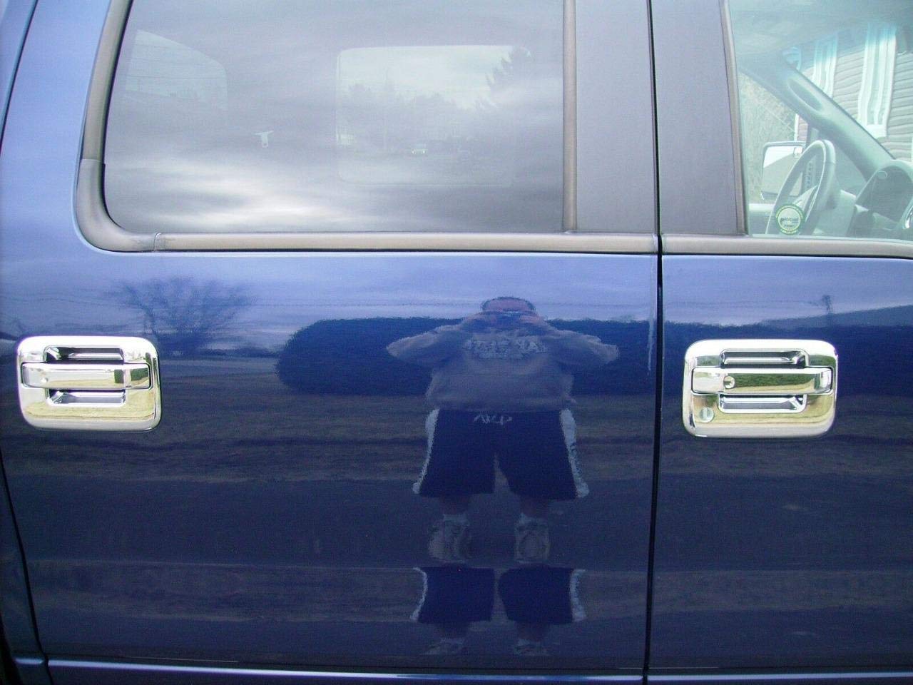 Overun 3-Layer Triple Chrome Plated Side 4 Door Handle Cover with Keypad+Tailgate Cover Designed for 2004-2014 Ford F-150