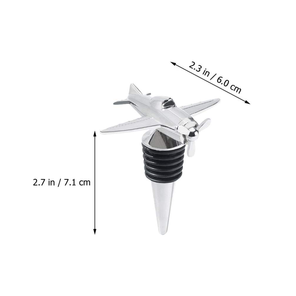 Zerodeko 4PCS Zinc Alloy Wine Bottle Stoppers, Wine Bottle Stopper, Wine Champagne Preservation Plug, Aircraft Style Beer Wine Spout Saver Beverage Bottle Seal