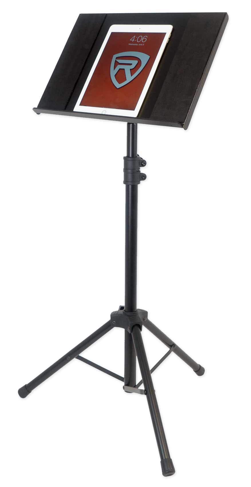 Rockville + DJ Tripod Laptop/Tablet/Ipad Stand with Dual Trays + RLS67 Professional