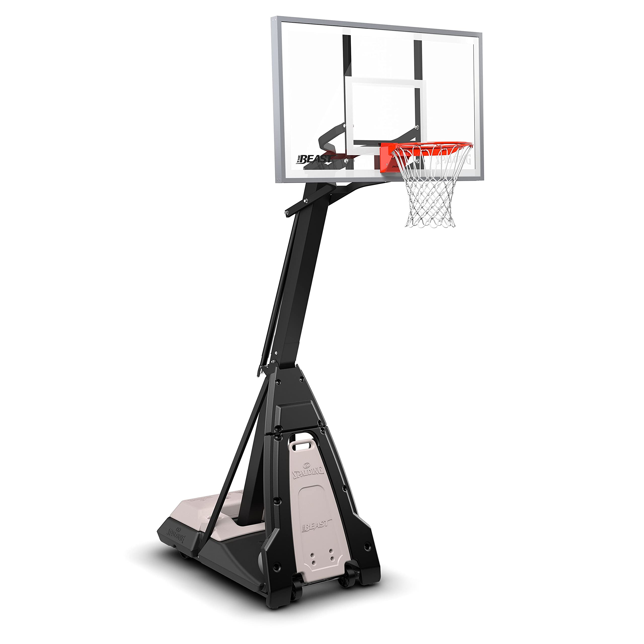 The Beast 54, 54" Glass, Alum Trim, 2 Piece 4" Pole, Screw Jack Lift, Arena Slam Rim, Power Move