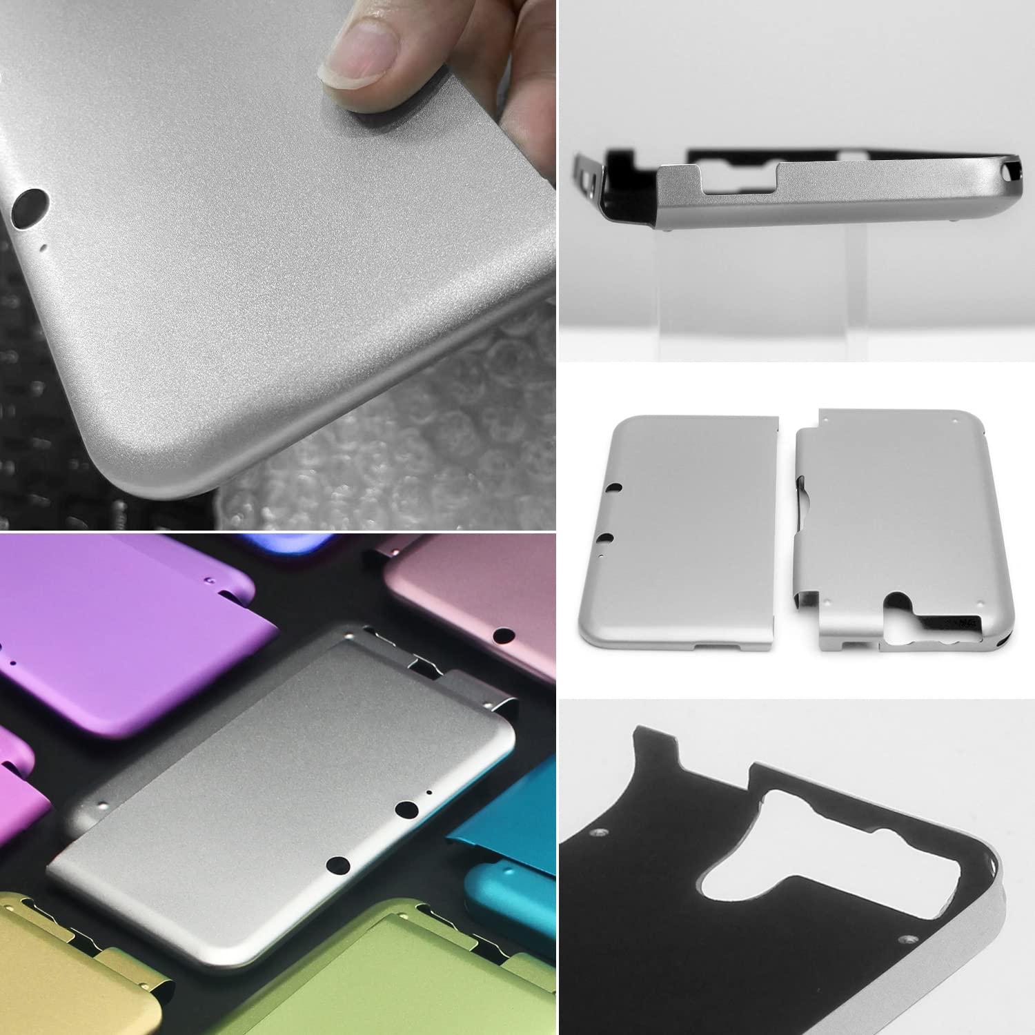 OSTENT Anti-Shock Hard Metal Box Cover Case Shell for Nintendo 3DS XL LL (Silver)
