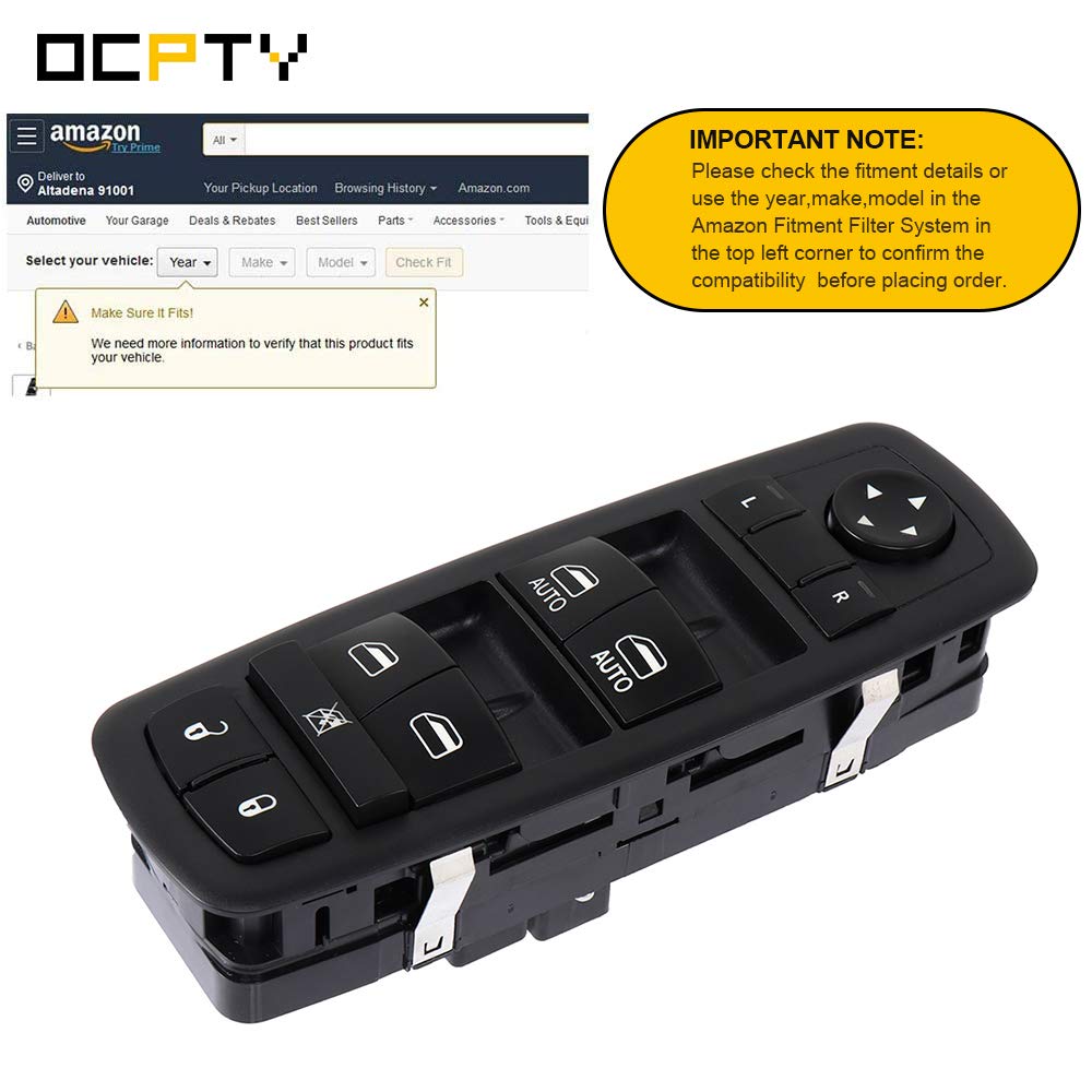 Power Window Master Control Switch (2 AUTO , 3+ 8 pins ） Fits for 2016 for Ram 1500 2500 3500 4500 5500 4-D00R Replace 68231805AA 68139805AB 68139805AA