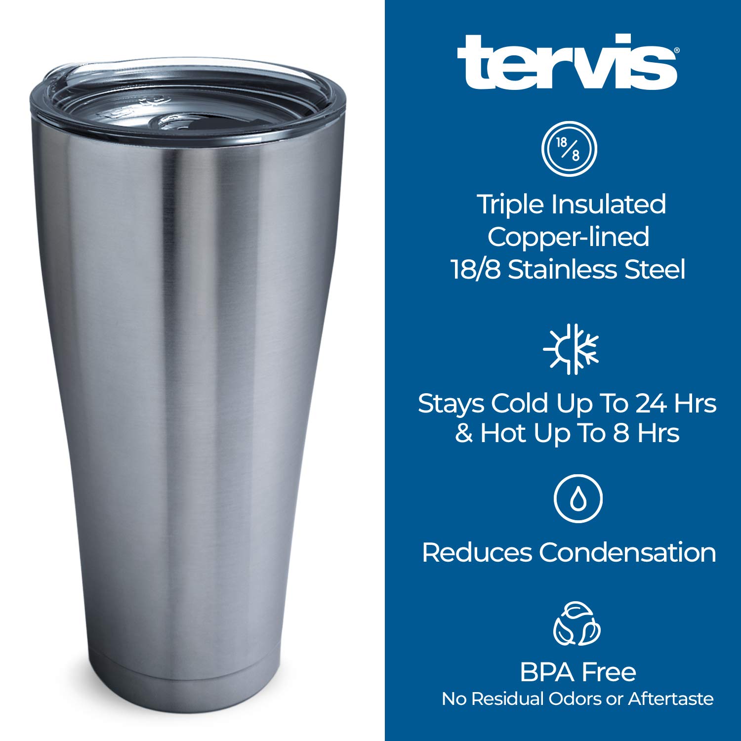Tervis Dad Engraved on Deepwater Blue Father's Day Triple Walled Insulated Tumbler Travel Cup Keeps Drinks Cold & Hot, 30oz Legacy, Deepwater Blue