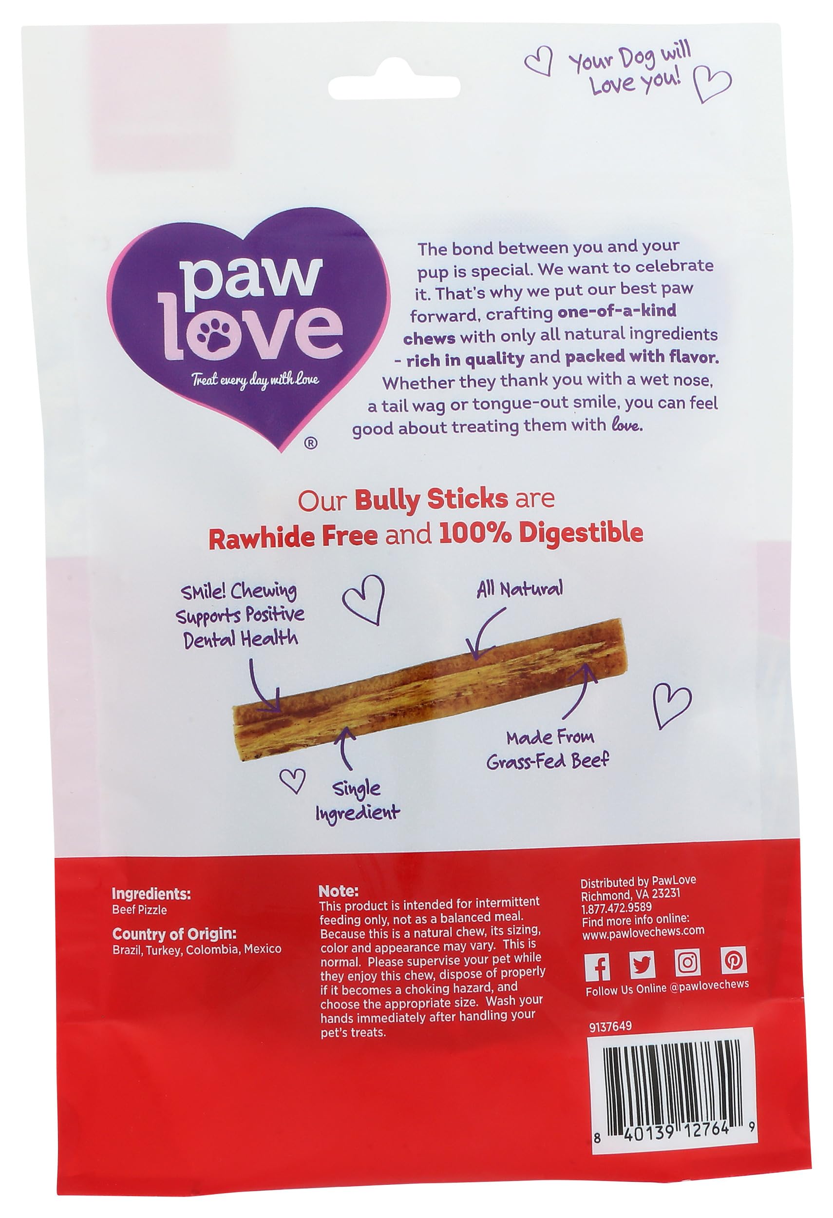 Paw Love Bully Dog Chew, 3 OZ