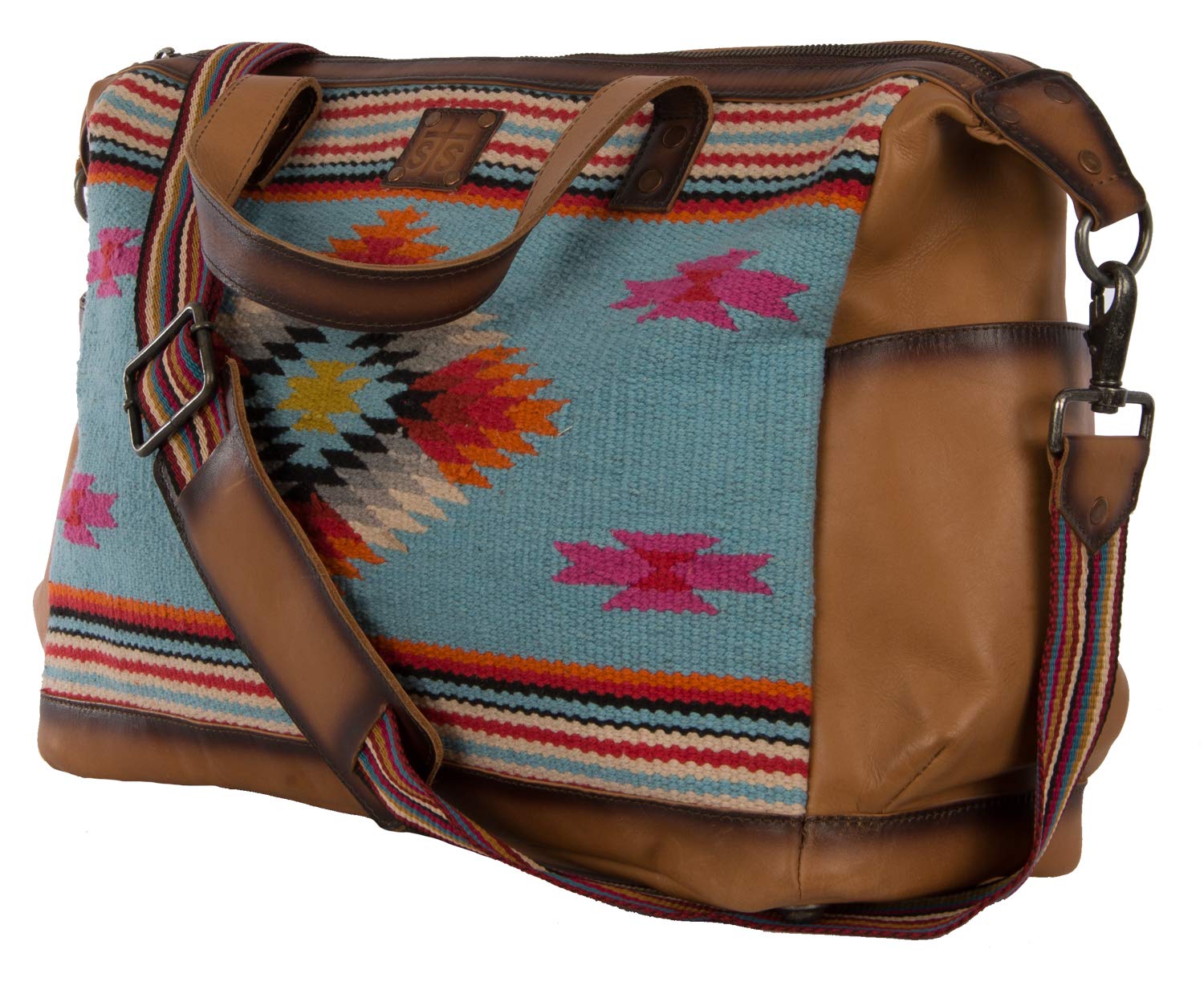 Sts Ranch Wear Womens STS Saltillo Backpack/Diaper Bag Light Blue/Orange/Pink
