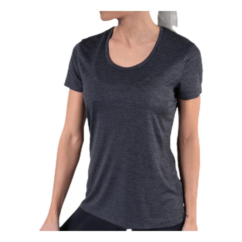 Salomon Women's Standard Agile Short Sleeve TEE W, Ebony/black/Heather, X-Large