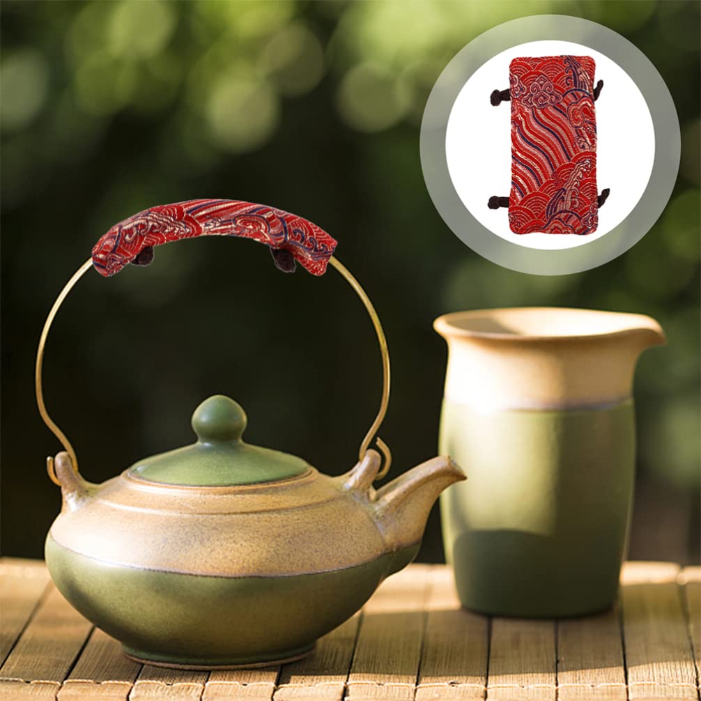 VOSAREA 2pcs Teapot Handle Covers Hot Handle Cover Holder Sleeve for Cast Iron Skillet Pot Pan Tea Kettle Handle Covers