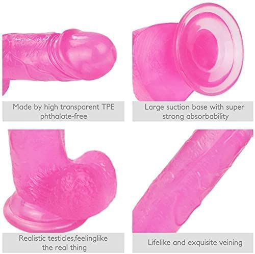 Realistic Dildo for Women Soft Anal Dildo 8.7 Inch with Balls Lifelike Fake Penis
