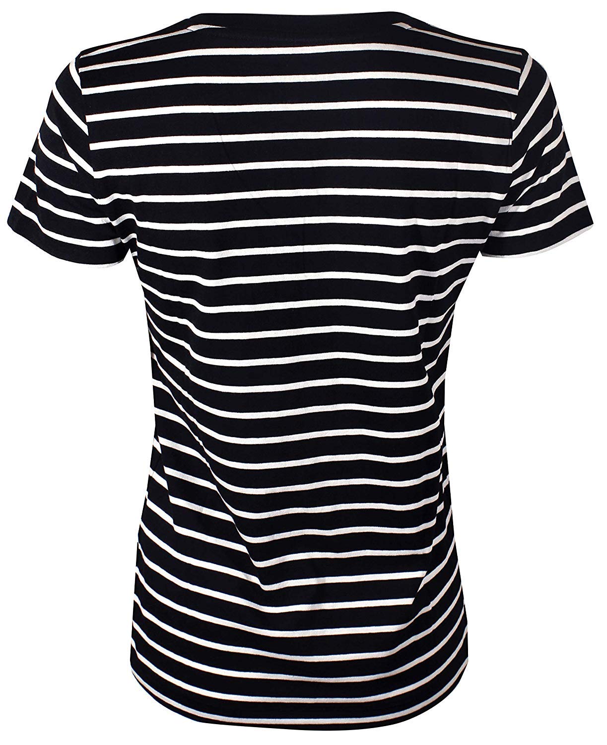 Polo Ralph Lauren Womens Pony Logo V-Neck T-Shirt (X-Large, Black/White (Red Pony))