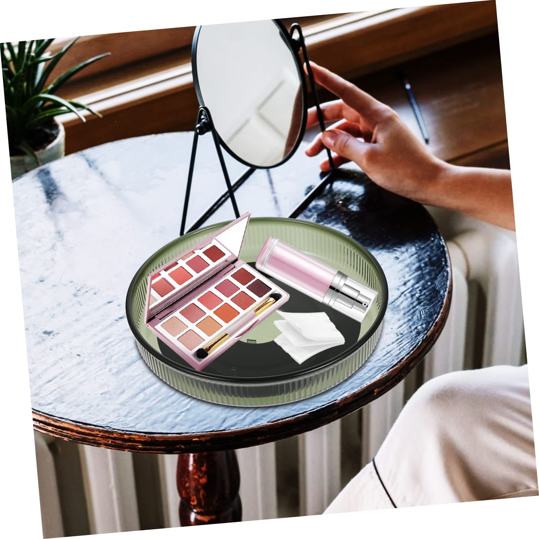 Zerodeko rotatable Tray Organizer Round Cosmetic Storage Tray Turntable Rack Bathroom Storage Tray Kitchen Lazy Susans Fridge Round Stand Spice Rack to Rotate Household Storage Rack The pet