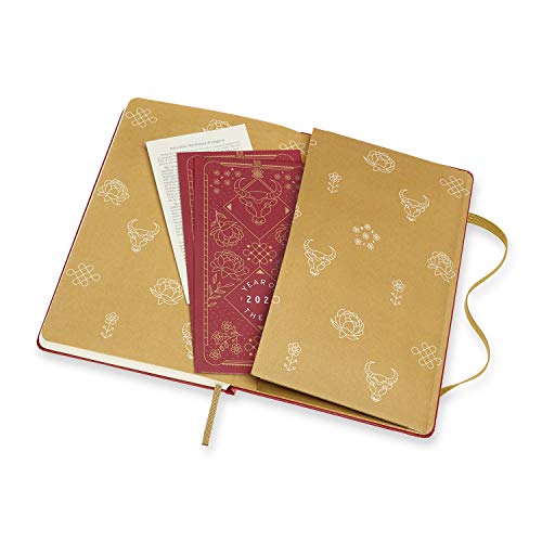 Moleskine Limited Edition Year of the Ox Notebook, Hard Cover, Large (5" x 8.25"), Ruled/Lined, Red, 240 Pages