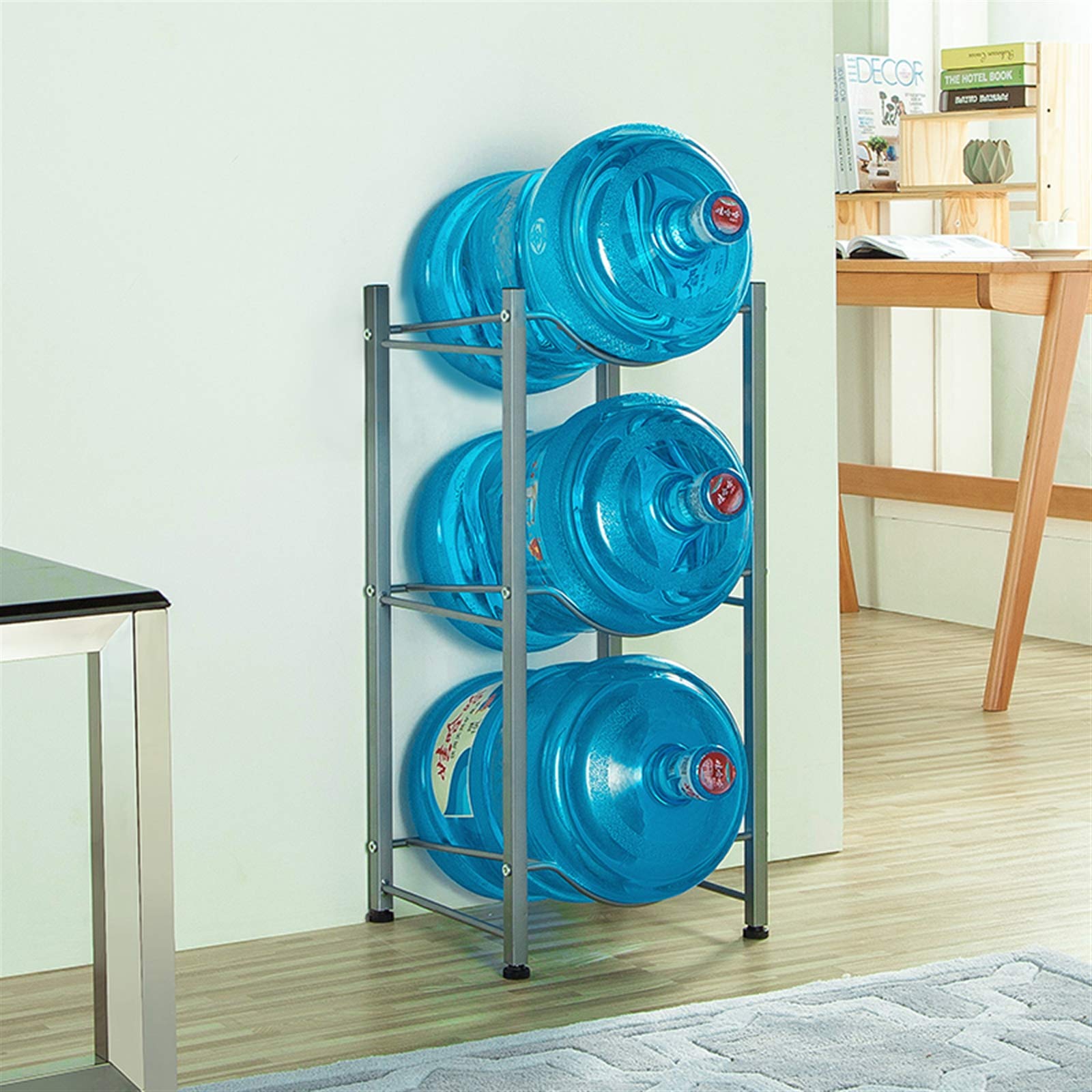 Vasitelan 3-Tier Water Cooler Jug Rack, 5 Gallon Detachable Water Bottle Holder for Kitchen, Office, Home