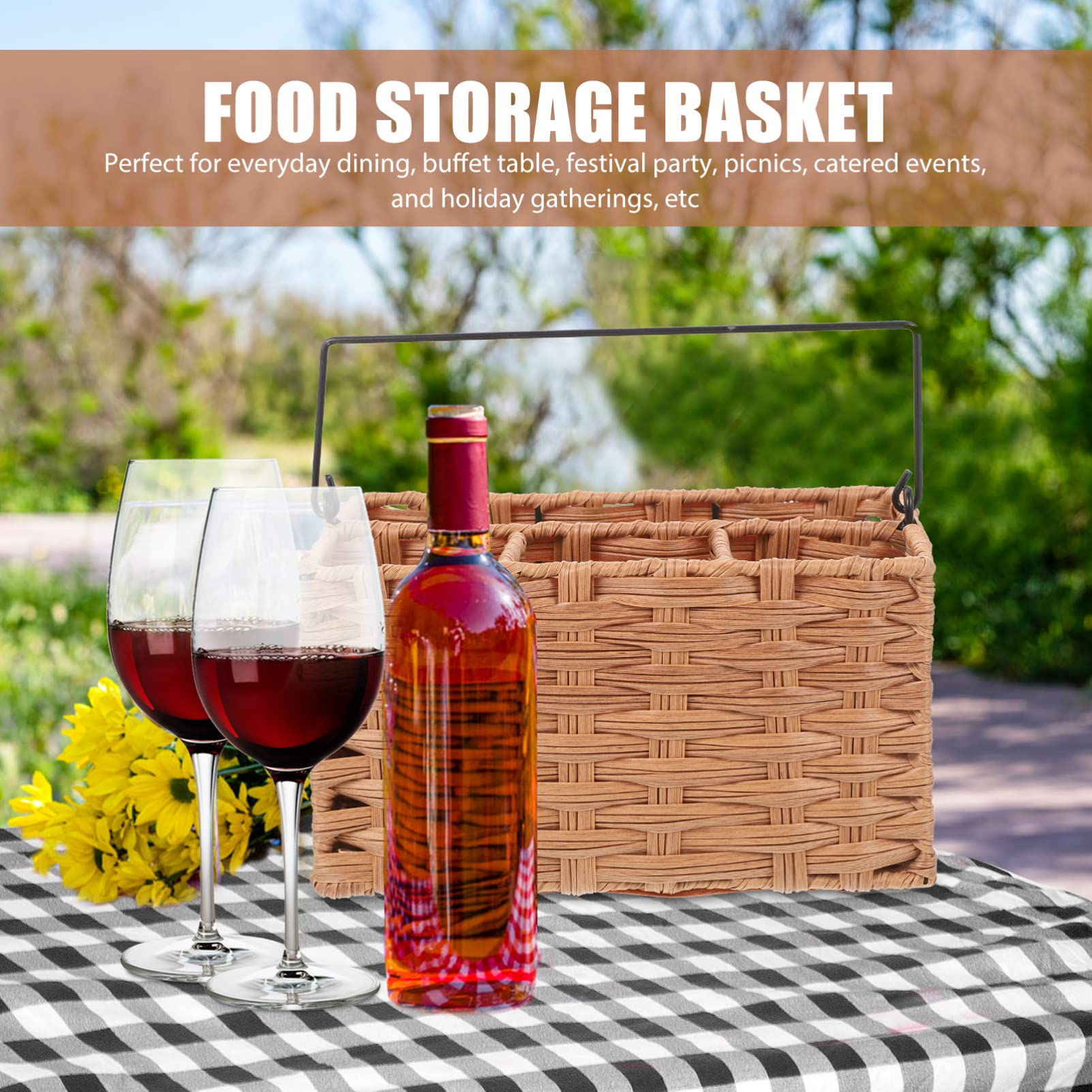 Zerodeko Utensil Basket Utensil Holder Cutlery Storage Basket Make up Iron Woven Basket Cutlery Holder Seagrass Baskets
