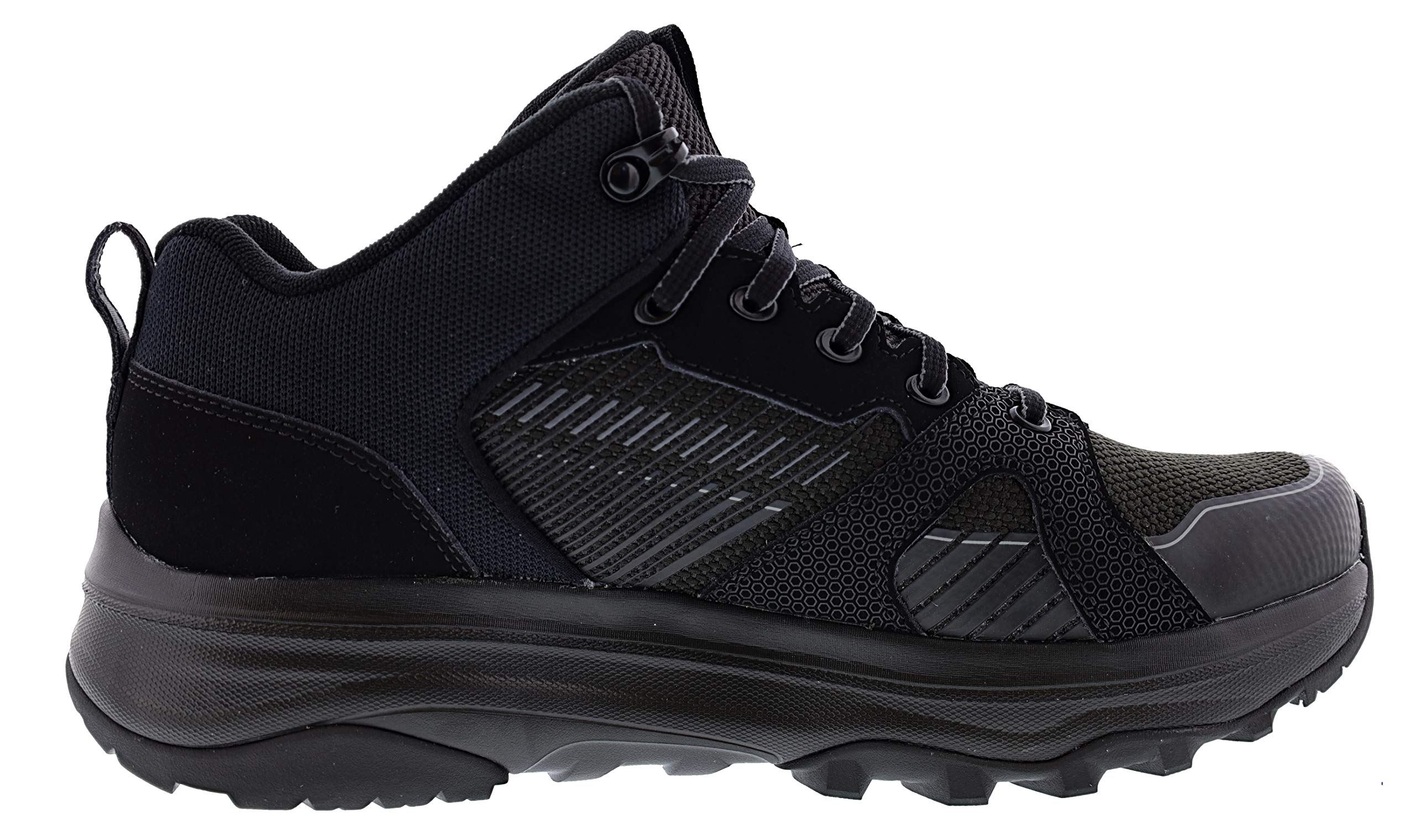 Skechers Womens Max Cushioning Trail Hiking and Trail Running Sneaker, Black/Black, 9