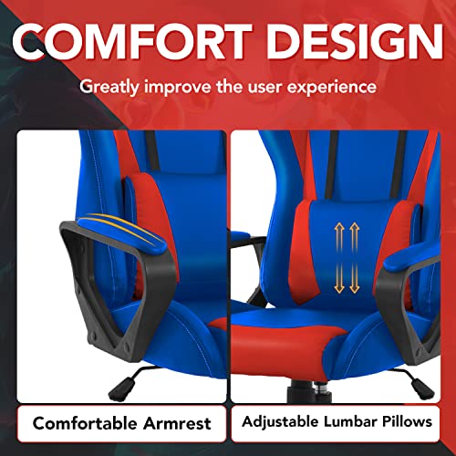 PC Gaming Chair Ergonomic Office Chair Desk Chair PU Leather Computer Chair High Back Racing Chair with Lumbar Support Armrest for Home Office