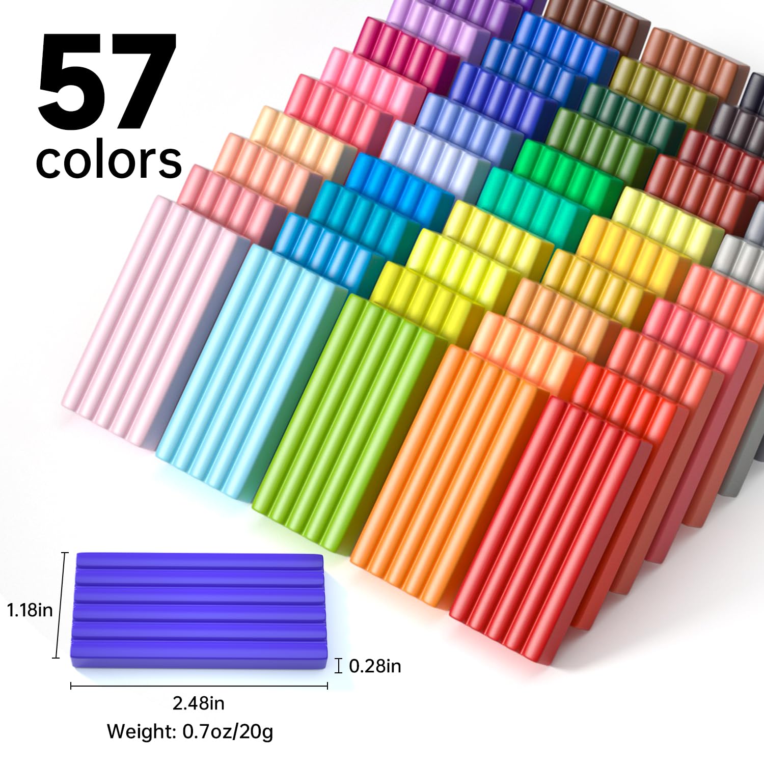 Polymer Clay, Shuttle Art 57 Colors Oven Bake Modeling Clay, Creative Clay Kit with 19 Clay Tools and 10 Kinds of Accessories, Non-Toxic, Non-Sticky, Ideal DIY Art Craft Clay Gift for Kids Adultsā¦