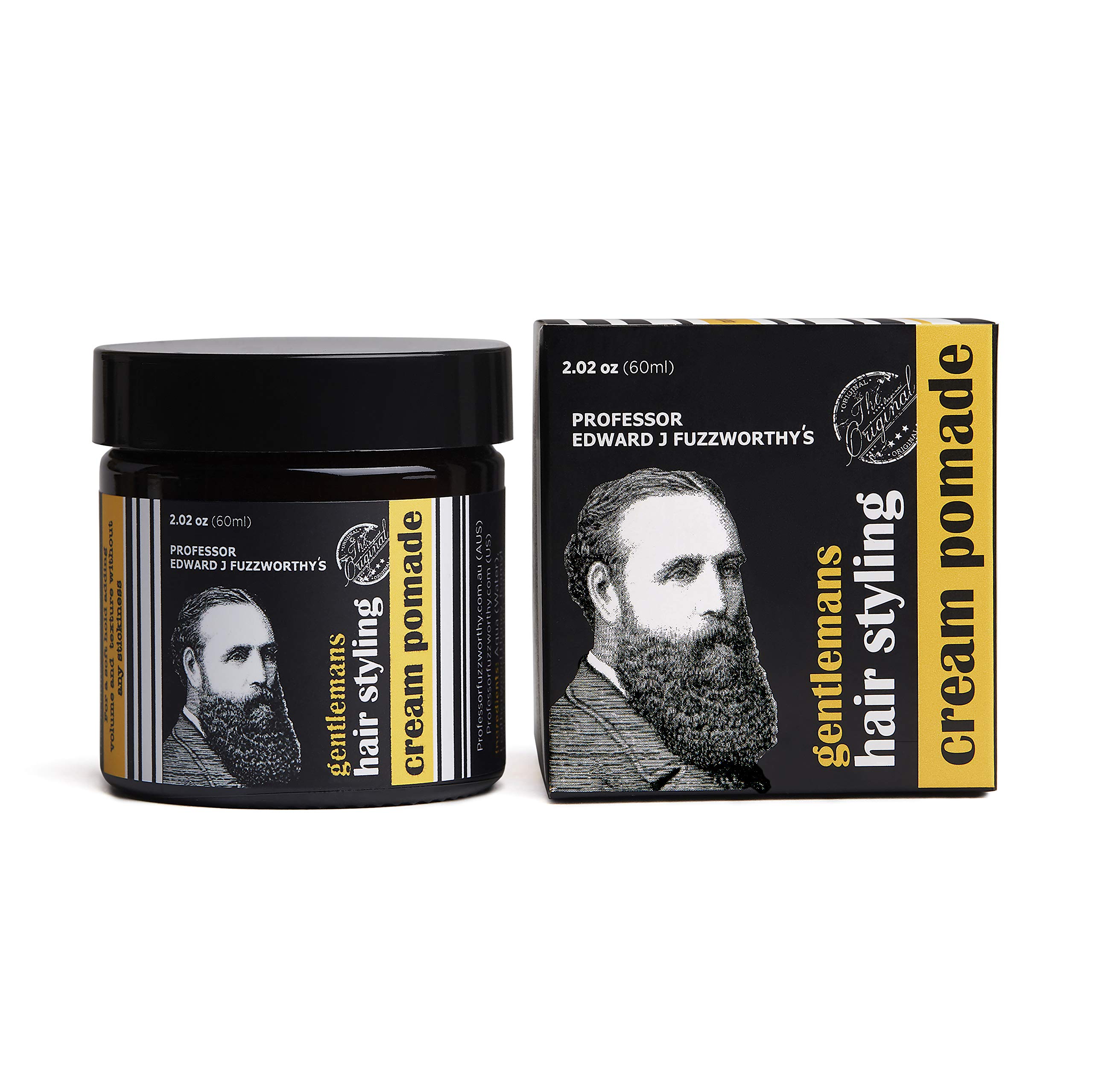 Professor Fuzzworthy's Gentlemans Hair & Beard Styling Pomade - Leave in Conditioner All Natural Men's Grooming with Leatherwood Honey & Essential Plant Oils | Handmade on Tasmania Australia