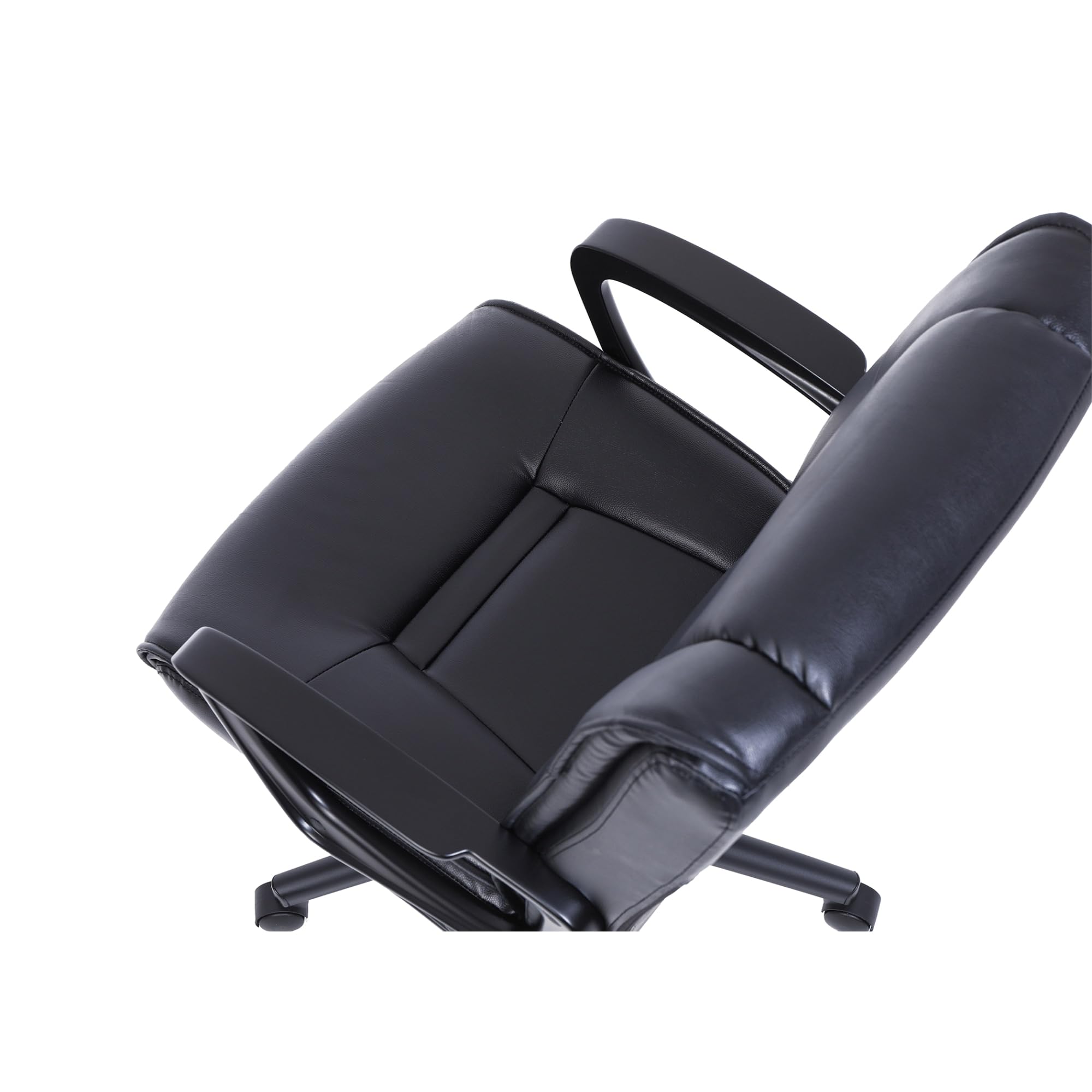RealspaceĀ® Rezzi Vegan Leather Mid-Back Manager Chair, Black
