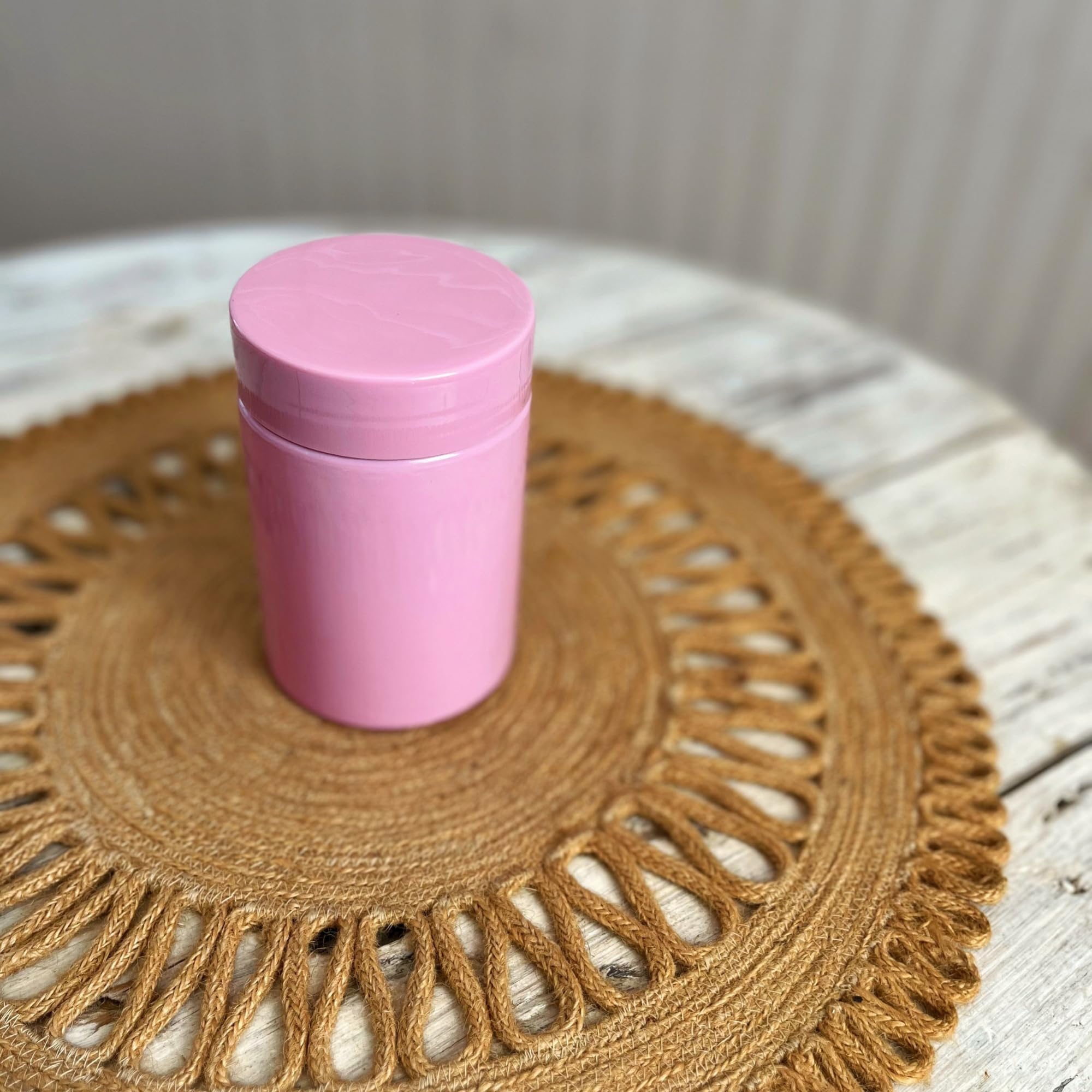 Stash Jar Smell Proof Container (500mL) for Herbs, Spices, Coffee, Teas & More, Double Sealed Air Tight Jar, Thick UV Protection Glass, Smell Proof Herb Storage, x2 Resealable Smell Proof Bags (Pink)