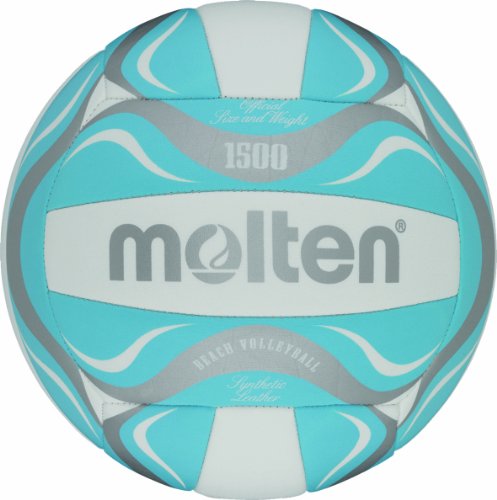 Molten Unisex's Beachvolley Freizeitball BV1500-LB 5 Beach Volleyball Ball, White/Blue/Silver, 5