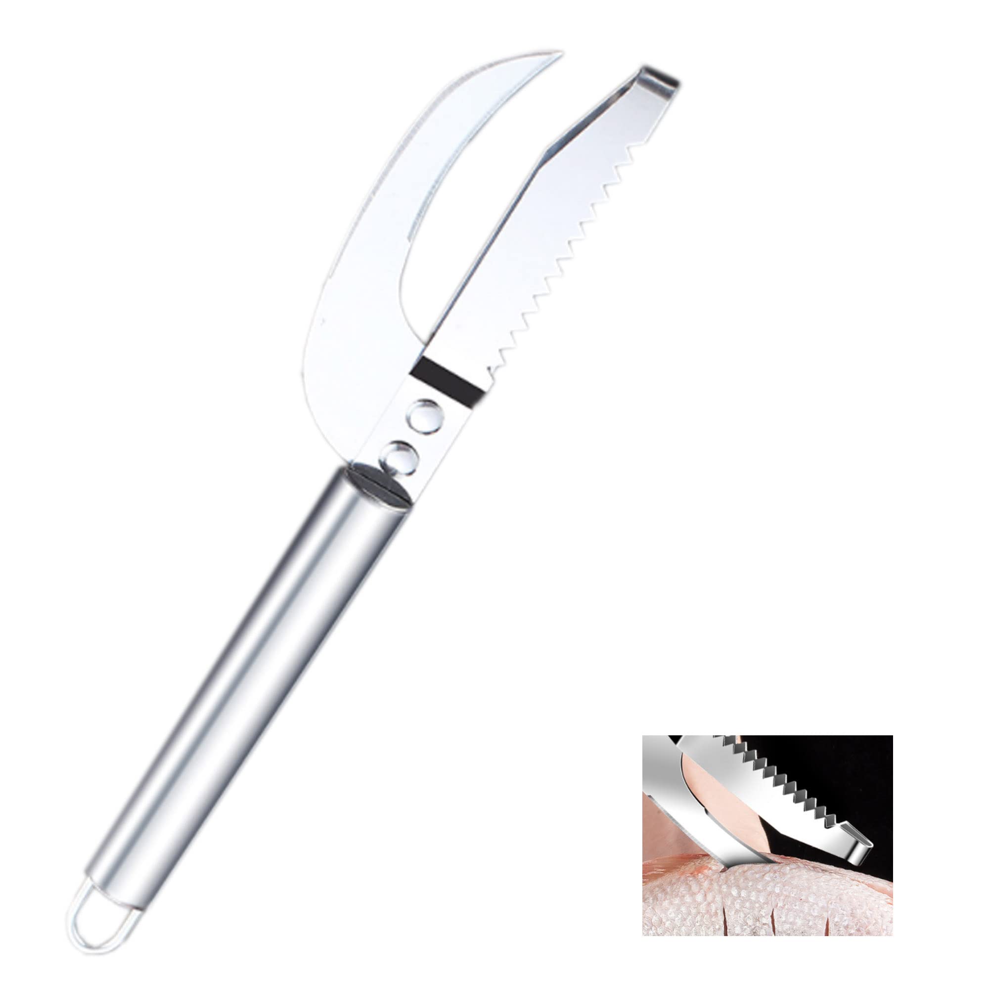 ZLMC Stainless Steel Fish Maw Knife, Multifunction Fish Scale Knife fish scale remover Household Kitchen Fish Scale Tool
