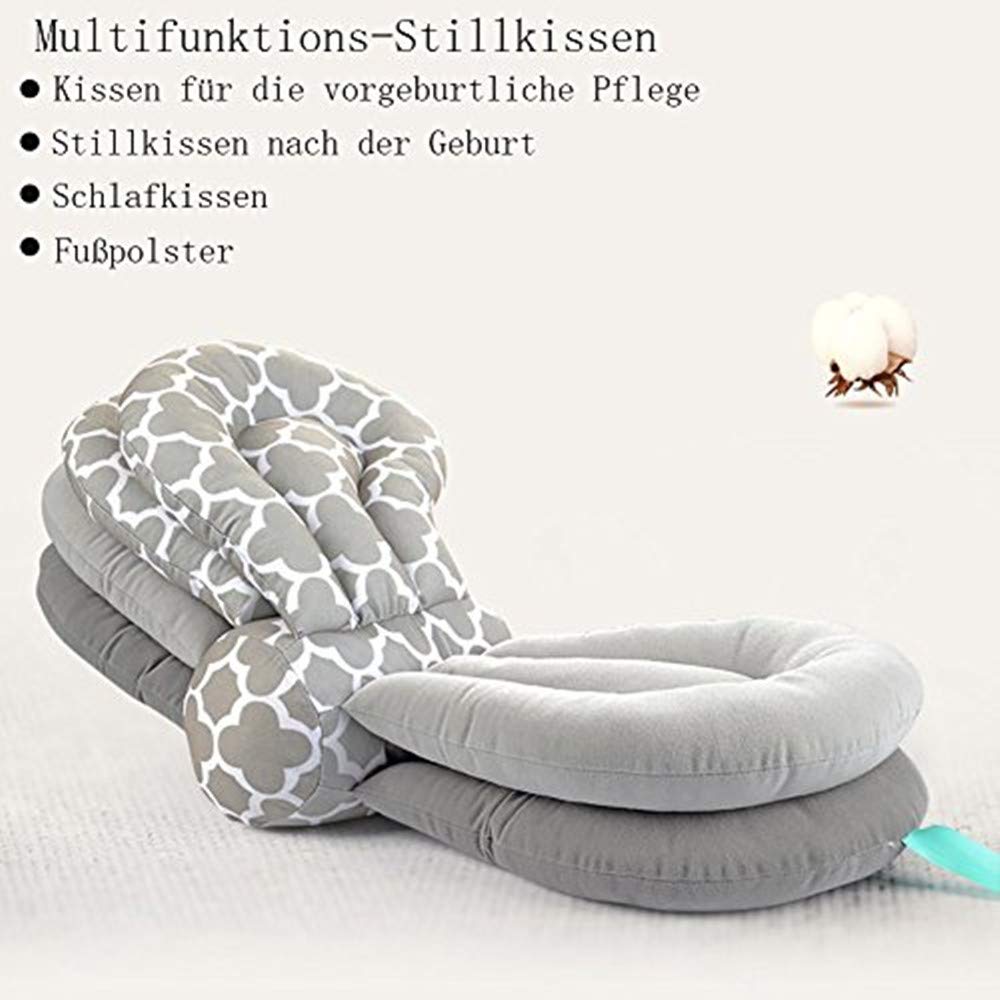 VUPUPYBaby Breastfeeding Pillow Nursing Pillow,Best for Mom,Adjustable Height Polyester Proper (Gray)