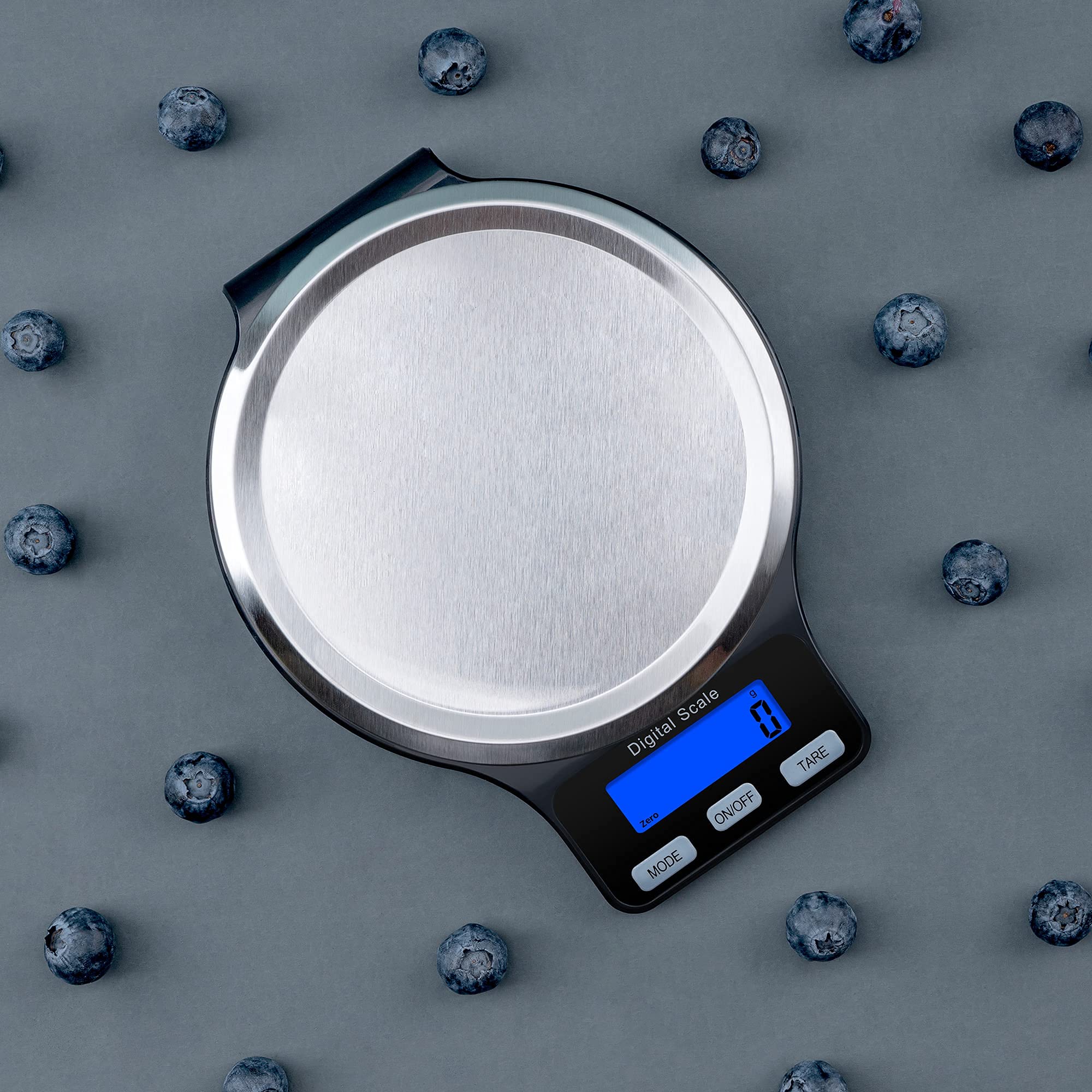 NEXT-SHINE Kitchen Food Scale with Bowl, 5kg 11lb USB Rechargeable Small Size Digital Grams and Ounces 0.1g Precise Graduation and LCD Back-lit Display for Cooking Dieting Baking Weight Loss