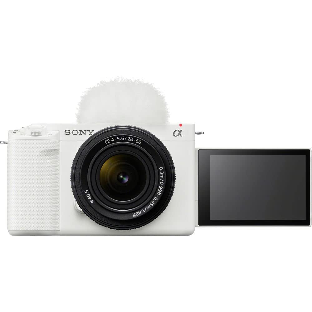 Sony ZV-E1 Mirrorless Camera with 28-60mm Lens | White Bundle with 64GB Memory Card + Photo Starter Kit (11 Pieces) + Camera Case + Cleaning Cloth (6 Items)