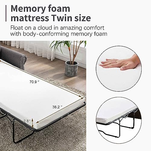 P PURLOVE Sleeper Sofa Bed, Pull Out Sofa Bed Loveseat Sleeper with Twin Size Memory Mattress, Modern Linen Couch Bed Chairs for Living Room, Bedroom and Small Space (Gray)