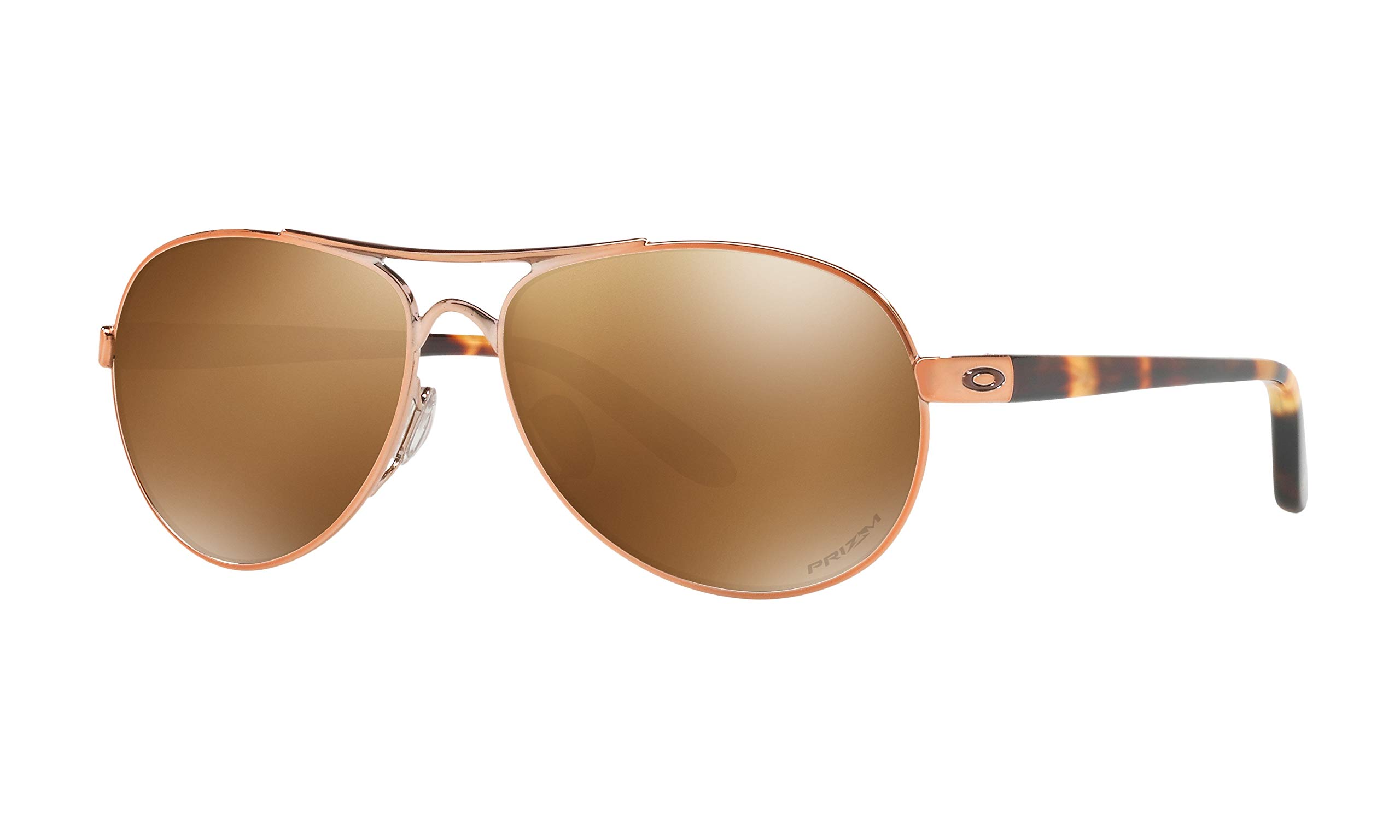 Oakley Women's OO4108 Tie Breaker Aviator Sunglasses, Rose Gold/Prizm Tungsten Polarized, 56 mm