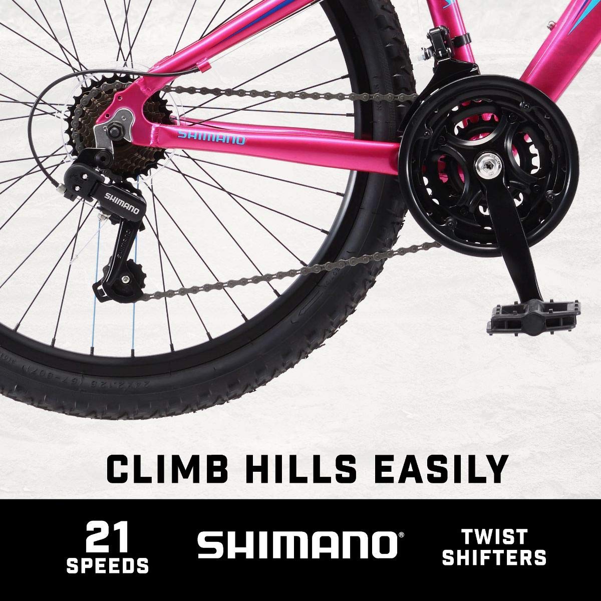 Mongoose Silva Mountain Bike, For Women and Girls, 24-Inch Wheels, Pink