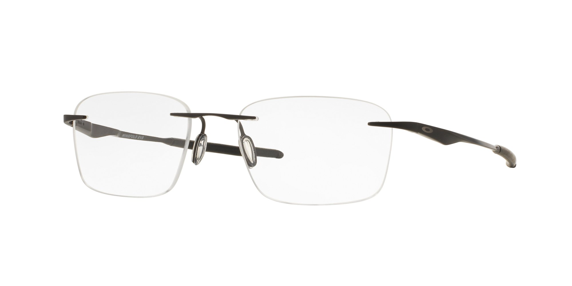 Oakley Men's Ox5115 Wingfold Evs Square Prescription Eyeglass Frames, Satin Black/Demo Lens, 53 mm