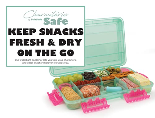 SubSafe Charcuterie Safe - Waterproof Tackle Box Container Keeps Snacks Fresh & Dry On the Go - Fill With Cured Meats, Cheese, Nuts -Perfect for the Boat, Beach, Parties, Picnics, Tailgating & More