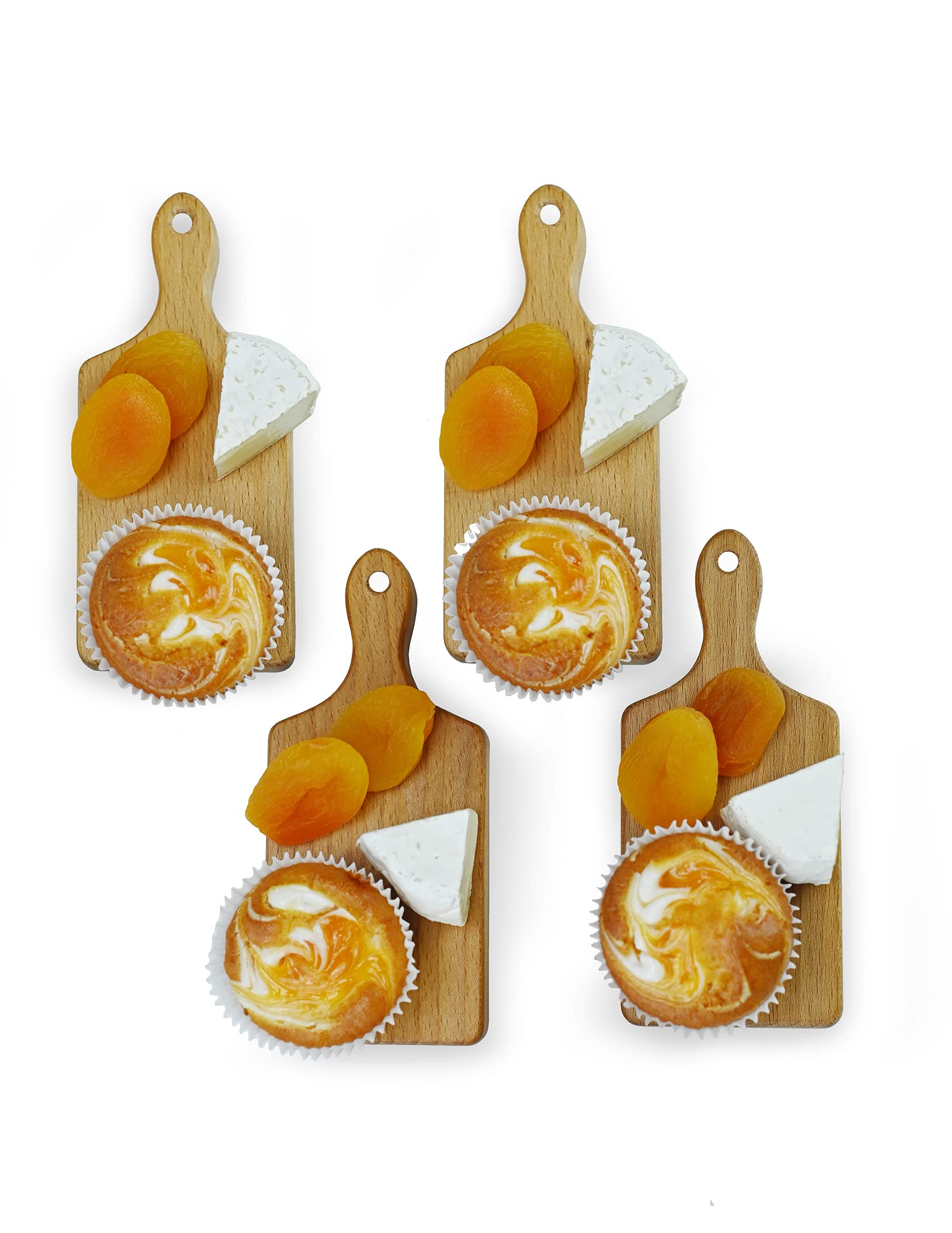 Woodla Mini Charcuterie Boards Cutting Board with Handle Set of 6 Pcs Beechwood, Bulk Pack