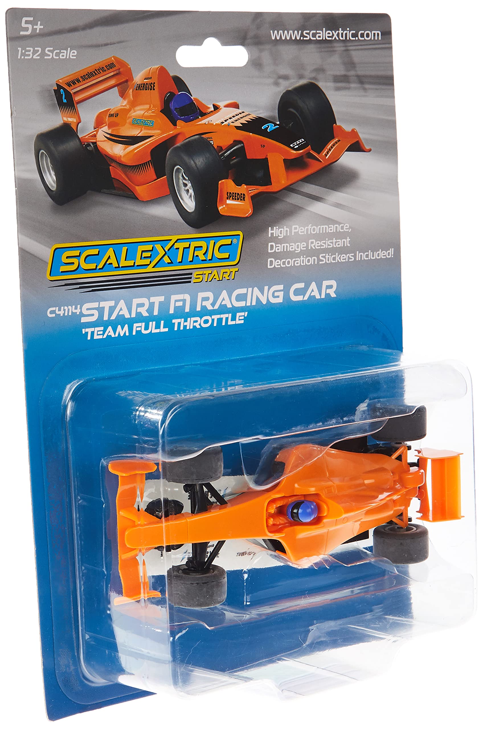 Scalextric Start F1 Style Racing Car Team Full Throttle 1:32 Slot Race Car C4114
