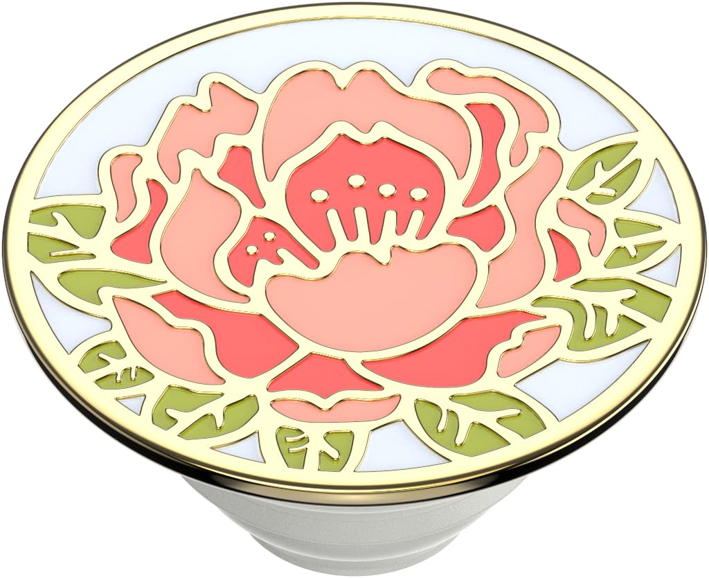 PopSockets Phone Grip with Expanding Kickstand, for Phone - Enamel Blooming Peony