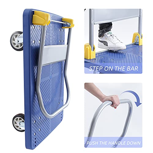YSSOA Foldable Push Hand Cart, 880 lb Capacity, 880lb Weight Capacity