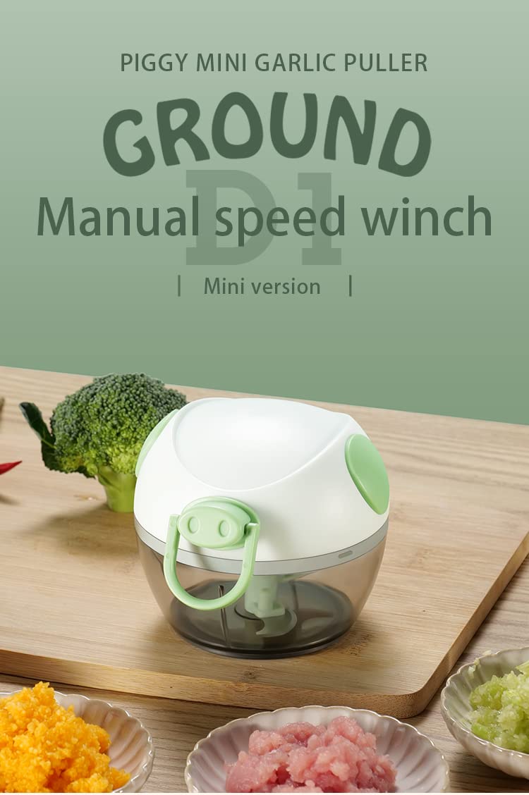 RYKKZ Garlic Press Small - Multi -Functional MIni Vegetable Processor-180ML,Can Chop Several Cloves Of Garlic At Once,Very Suitable For Chopping Garlic,Chili, And Peanut Onion, And Nuts.