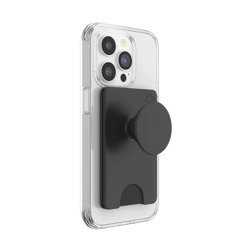 PopSockets Phone Wallet with Expanding Phone Grip, Phone Card Holder, Solid PopWallet - Moss Green