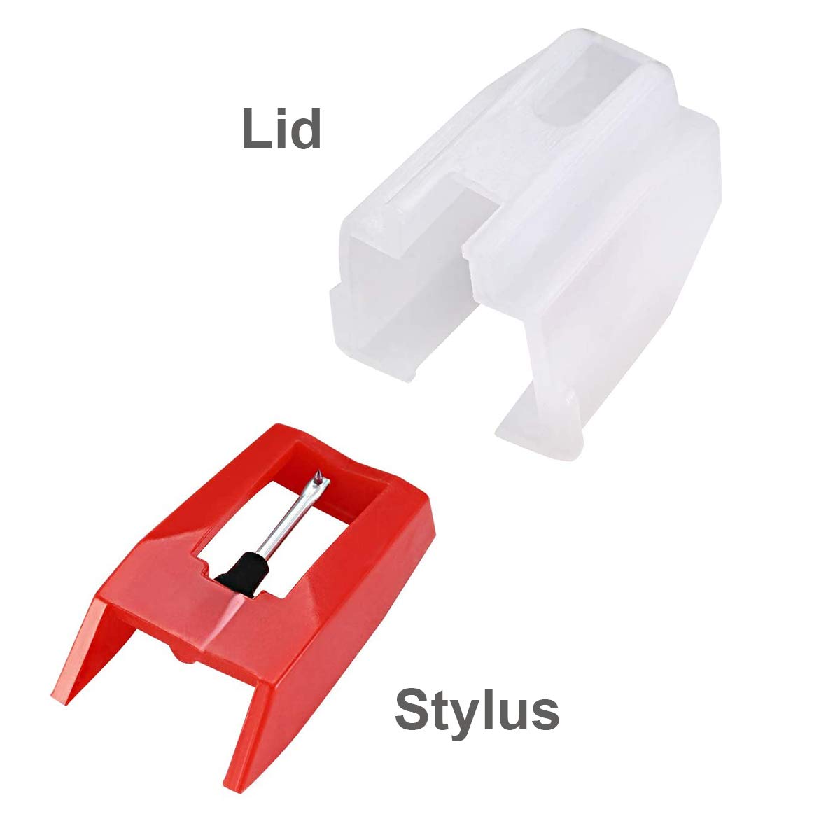 Record Player Needle, Red Diamond Stylus Replacement Needle for Vinyl Player, Phonograph, Turntable, LP Player (2 Pack)