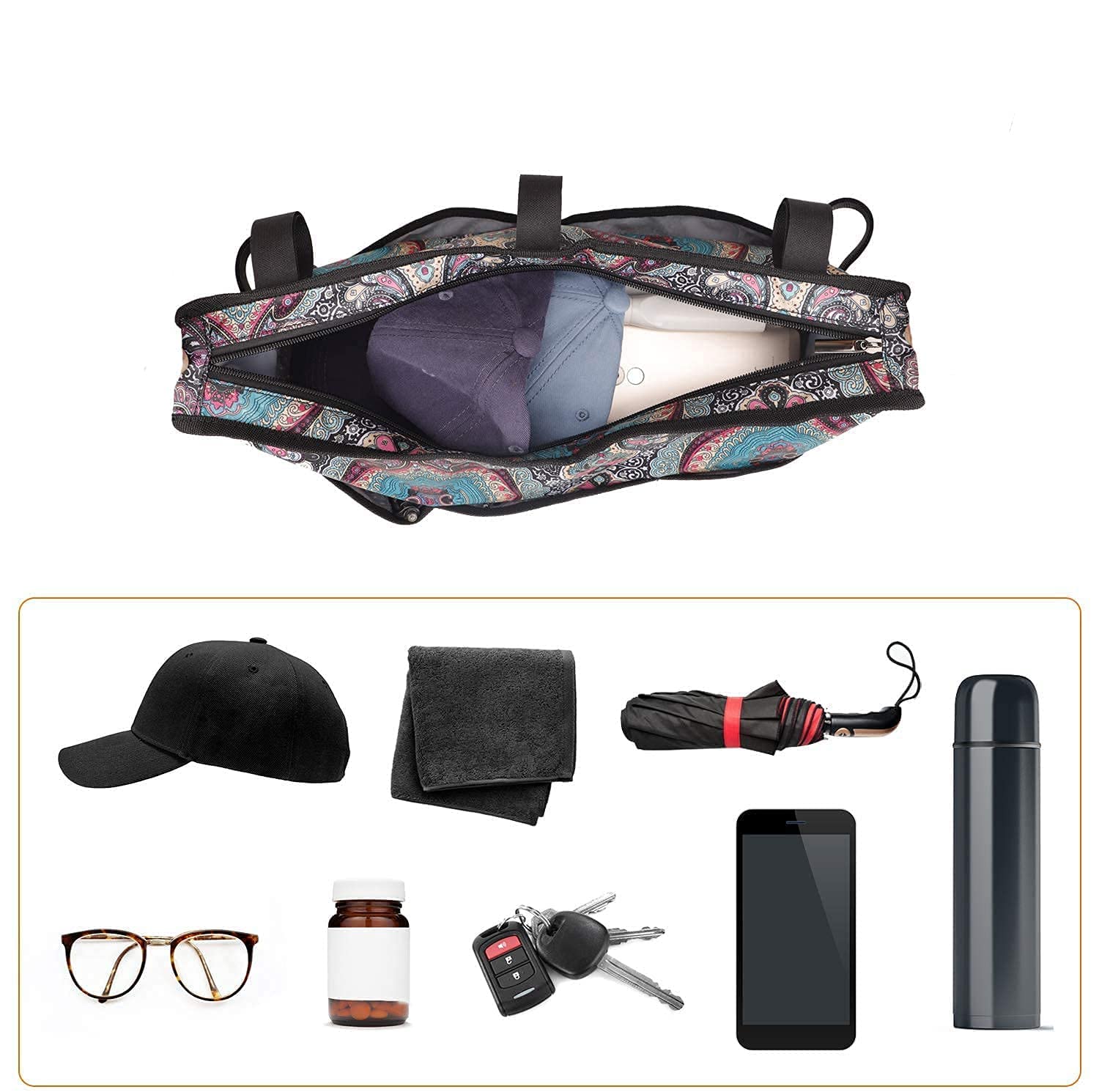 Walker Bag - Walker Storage Bag, Wheelchair/Walker Accessories Bag, Walker Pouch for Folding Walker, Universal Fit for Wheelchair, Rollator, Scooter.