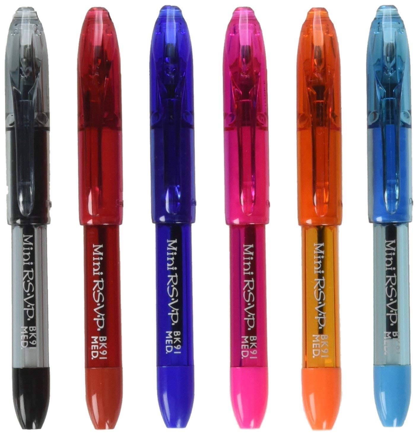 Pentel RSVP Mini Ballpoint Pen, (1.0mm) Medium Line, 24-Assorted Ink in Clear Cylinder Pack (BK91MN24M)