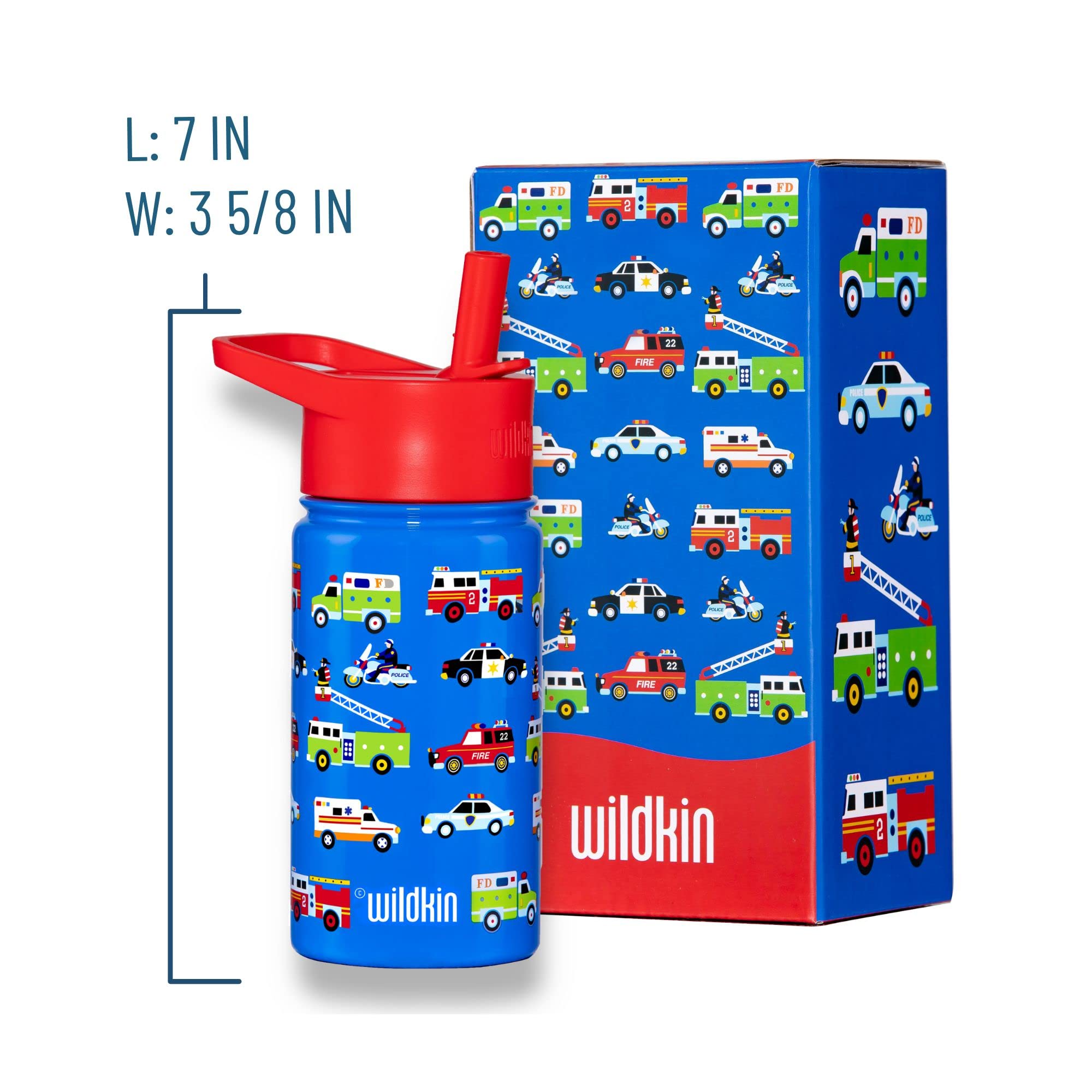 Wildkin Lunch Box Bag Bundle with 14 Ounce Steel Water Bottle (Heroes)