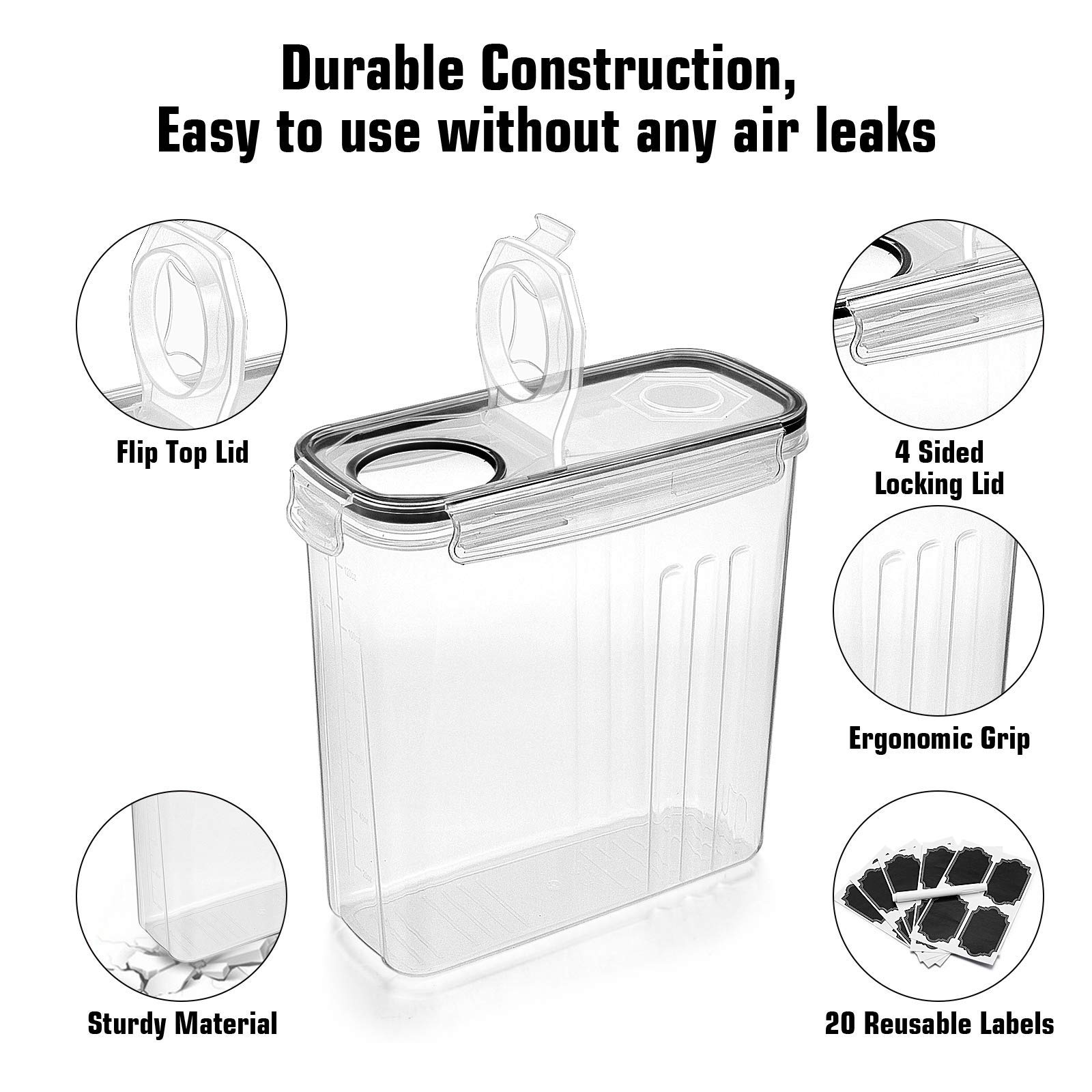 Wildone 8pcs Airtight Storage Containers and 6pcs Cereal Storage Containers