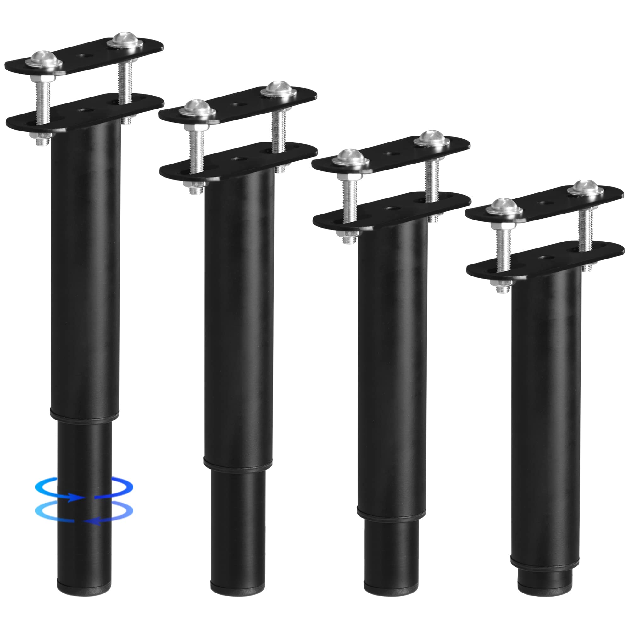 Skuehod Metal Adjustable Bed Legs Replacement Set of 4,Center Support Legs for Steel Bed Frame Slat Support (7"-13")