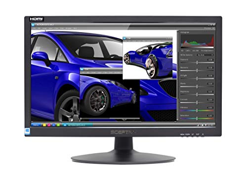 Sceptre 20" 75Hz LED Monitor HDMI VGA Build-in Speakers, Brushed Black 2019 (E205W-16003S)