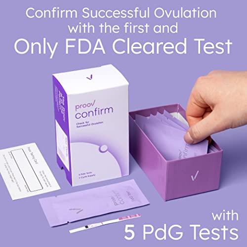 Proov PdG - Progesterone Metabolite – Test | Only FDA Cleared Test to Confirm Successful Ovulation at Home | 1 Cycle Pack | Works Great with Ovulation Tests | 5 PdG Test Strips